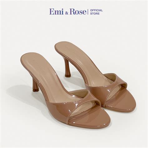 Guốc Cao Gót Nữ 8cm Màu Be Emi And Rose Lily Heeled Mules Beige Shopee Việt Nam