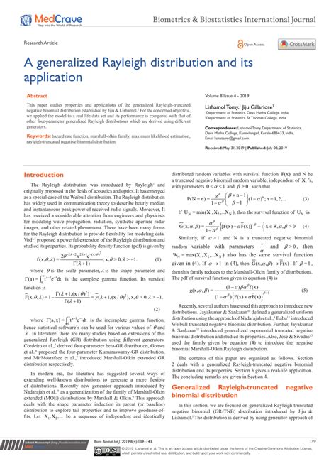 Pdf A Generalised Rayleigh Distribution And Its Application