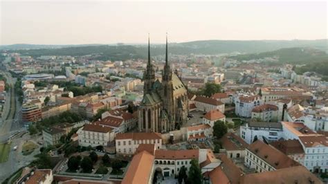 Brno Cityscape With Landmarks Aerial View Of Old Town In Czech