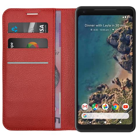 Leather Wallet Case For Google Pixel Xl Red