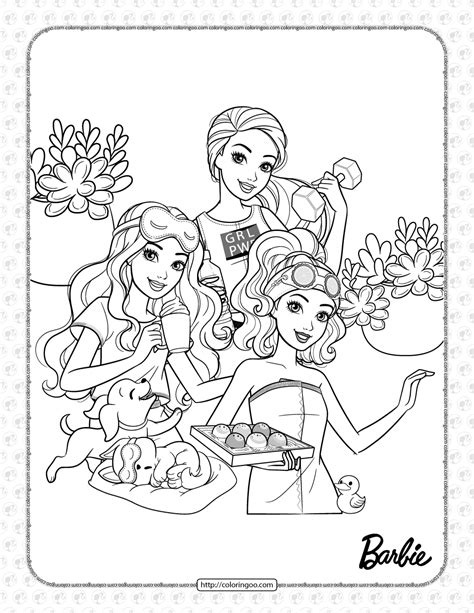 Barbie Friends Coloring Pages