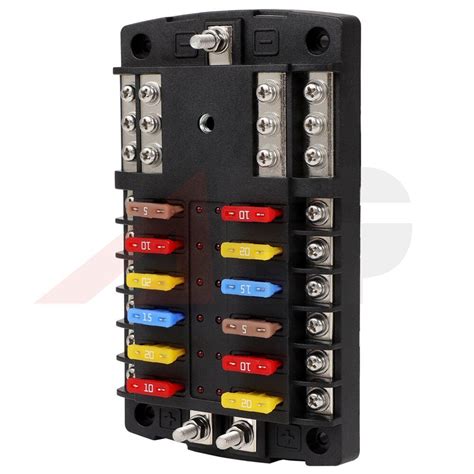 Waterproof 200a 12 Way Blade Fuse Box Block Holder With Negative For