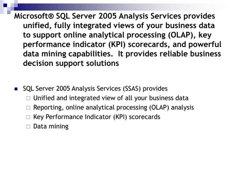 Ppt Sql Analysis Services 2005 Powerpoint Presentation Free Download