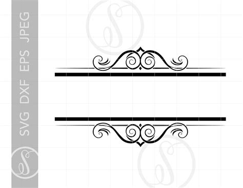 Elegant Split Frame Svg Elegant Split Frame Silhouette Cut Etsy