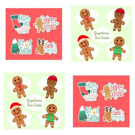 Christmas Assortment Styles Gingerbread Man Stickers 18 Pcs Shopee