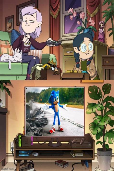 Amity And Willow Watching Sonic The Hedgehog 2020 By Cartoonfan2002 On