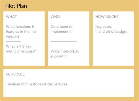 Software Pilot Plan Template