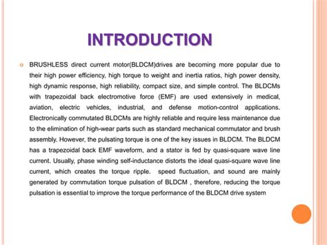 commutation torque ripple in bldc by sepic and npc ppt