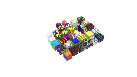 3d Mini Rubiks Cubes Set Turbosquid 1789549