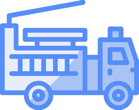 Fire Truck Line Filled Blue Icon 40870524 Vector Art At Vecteezy