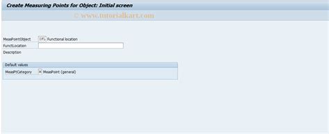 IK SAP Tcode Create Measuring Points For Object