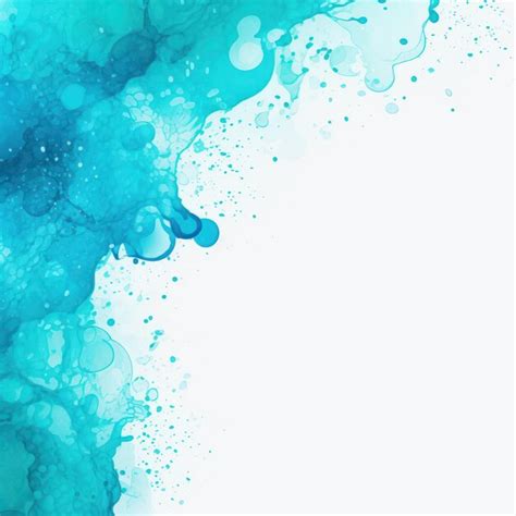 Cyan Splash Banner Watercolor Background For Textures Backgrounds And