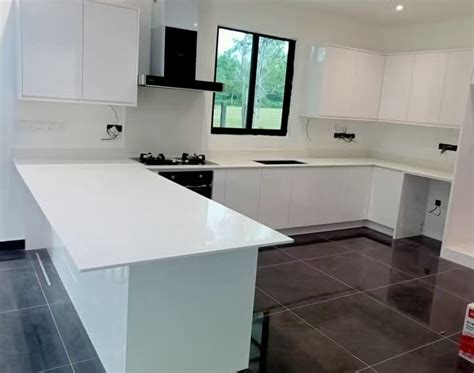 Artificial Stone White Quartz Kitchen Counter Top Quartz Countertops