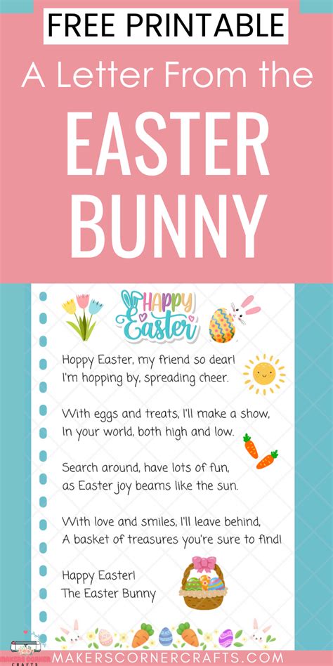 Free Printable Note From The Easter Bunny Bonus