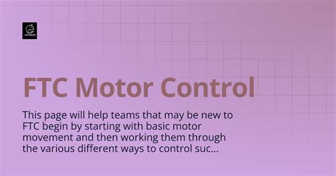 Ftc Motor Control Ctrl Alt Ftc Ftc Motor Control Ctrl Alt Ftc