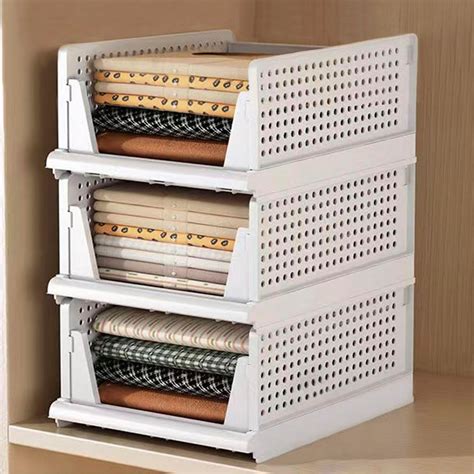 Snslxh Stackable Closet Storage Basket 4 Pack