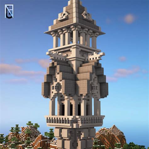 Minecraft Tower On The Hill
