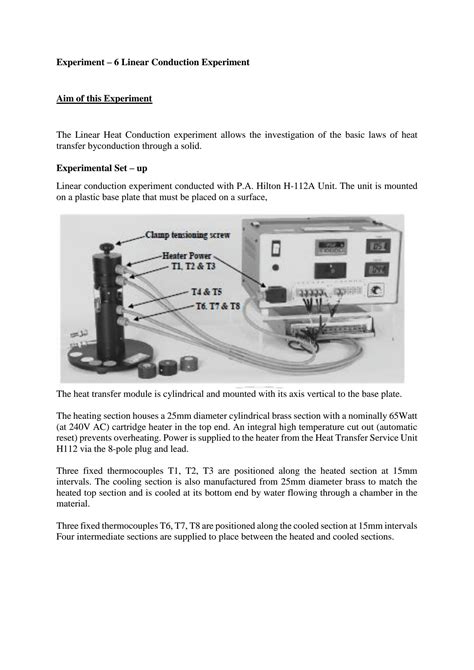 Solution Experiment 6 Linear Conduction Experiment Studypool