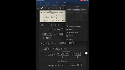 Multiple And Submultiple Angle Ex1 Q28 Youtube