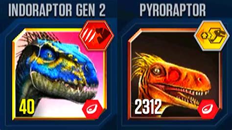 Indoraptor Gen 2 Vs Pyroraptor Battle Mods Jurassic World The Game