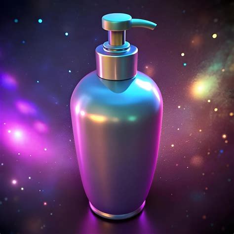 A Sleek Iridescent Pump Bottle With A Modern Design Isolated On A