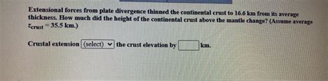 Solved Extensional Forces From Plate Divergence Thinned The