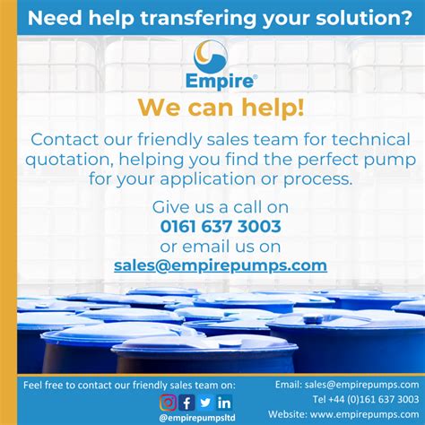 Need Help Transferring Your Solution Empire Pumps