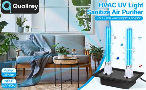 Qualirey 26w Hvac Uv Light Sanitizer Air Purifier For Whole