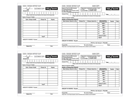 Printable Deposit Slips