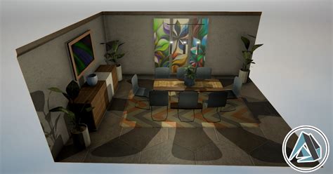 Realistic Modern Homes Small Dining Room Asset Package 3d Urban
