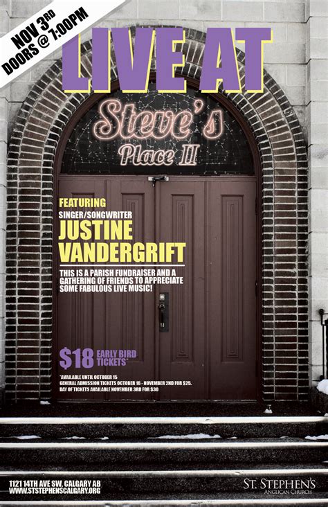 Live At Steves Place Featuring Justine Vandergrift Globalnews Events