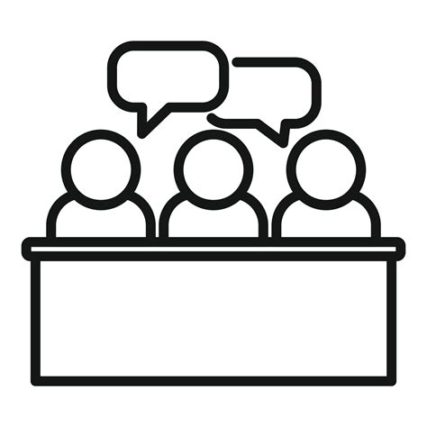 Office Discussion Icon Outline Vector People Talk 15157685 Vector Art