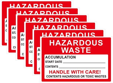 Hazardous Waste Sticker Label Handle With Care Sticker Toxic Waste