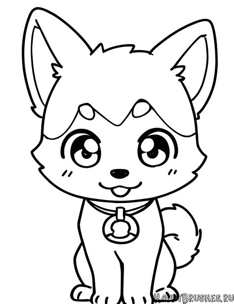 Раскраска Хаски 29 распечатать Happybrushes
