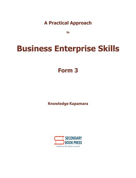 Solution A Practical Approach To Business Enterprise Skills Form 3