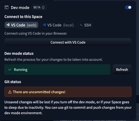Dev Mode Explorersreadme · Feedback Spaces Dev Mode