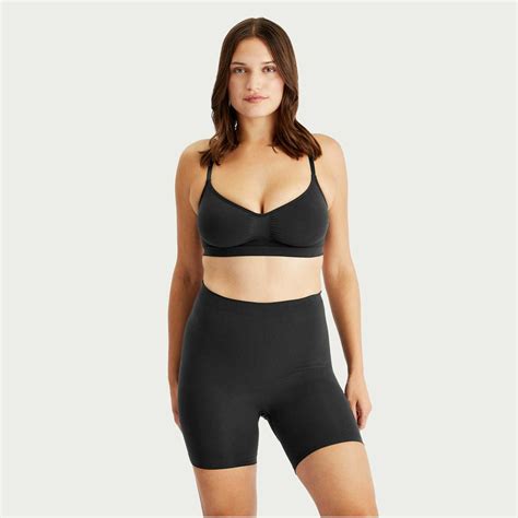 Skims Womens Seamless Sculpt Mid Thigh Short In Onyx Skims