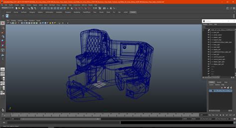 3d Model Delta Air Lines Airbus A330 300 Business Class Seats Central