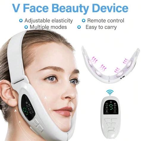 Electric V Shaped Face Beauty Device With Remote Control Led Photon