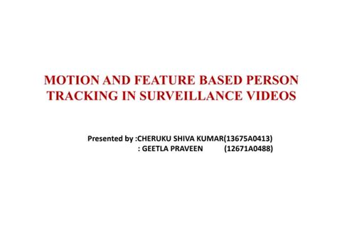 Multiple Object Tracking Ppt