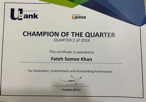 Samee Khan On Linkedin Alhamadlillah Another Recognition Of Hard Work By U Bank