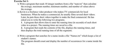 Solved Exercise Set 1 1 Write A Program That Reads 10