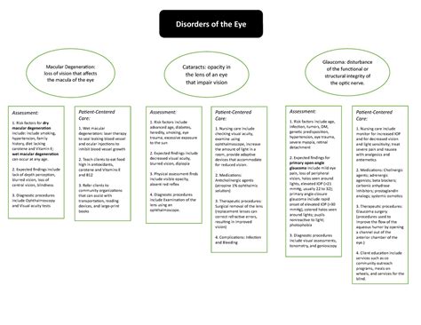 Concept Map Eye Disorder Patient Centered Care Nursing Care
