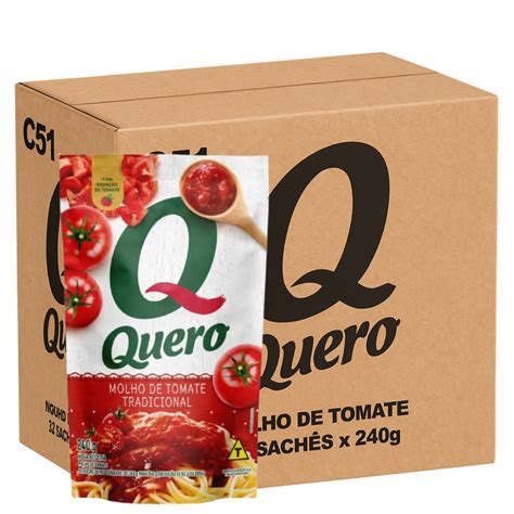 Caixa Molho De Tomate Quero Tradicional 240g 24 Un Shopee Brasil
