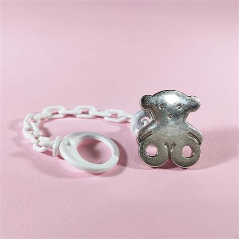 Tous © Sweet Dolls Bear Shaped Pacifier Clip In Sterling Silver 925