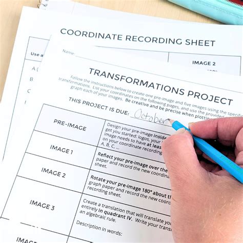 Easy Transformations Project For 8th Grade Geometry Ckmath®