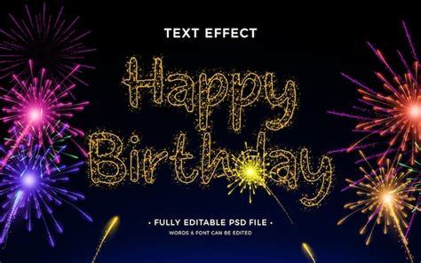 Premium Psd Fireworks And Celebration Text Effect