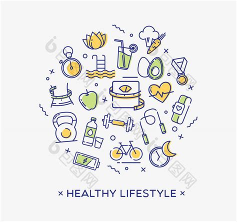 健康的生活方式概念形象节食健身和营养图片 包图网企业站