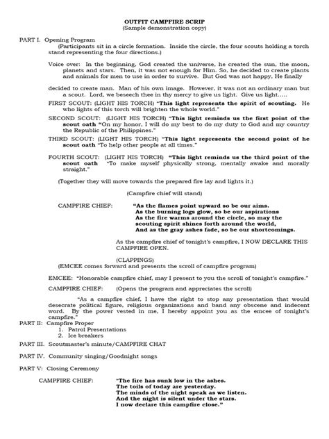 Campfire Script Pdf