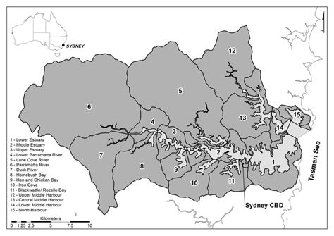 Subcatchments Of The Sydney Estuary New South Wales Australia Download Scientific Diagram